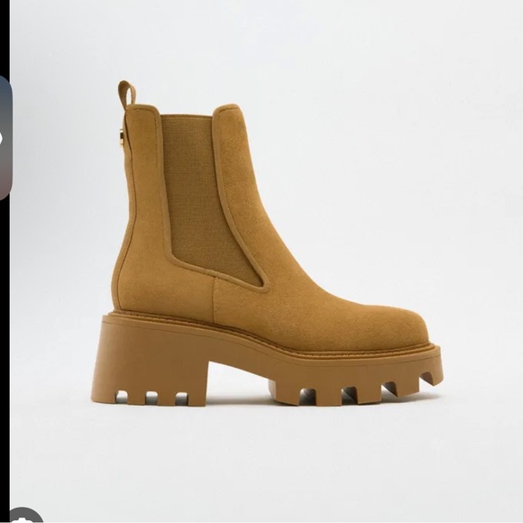 Zara | Shoes | Nwt Zara Lug Leather Boots 75 | Poshmark